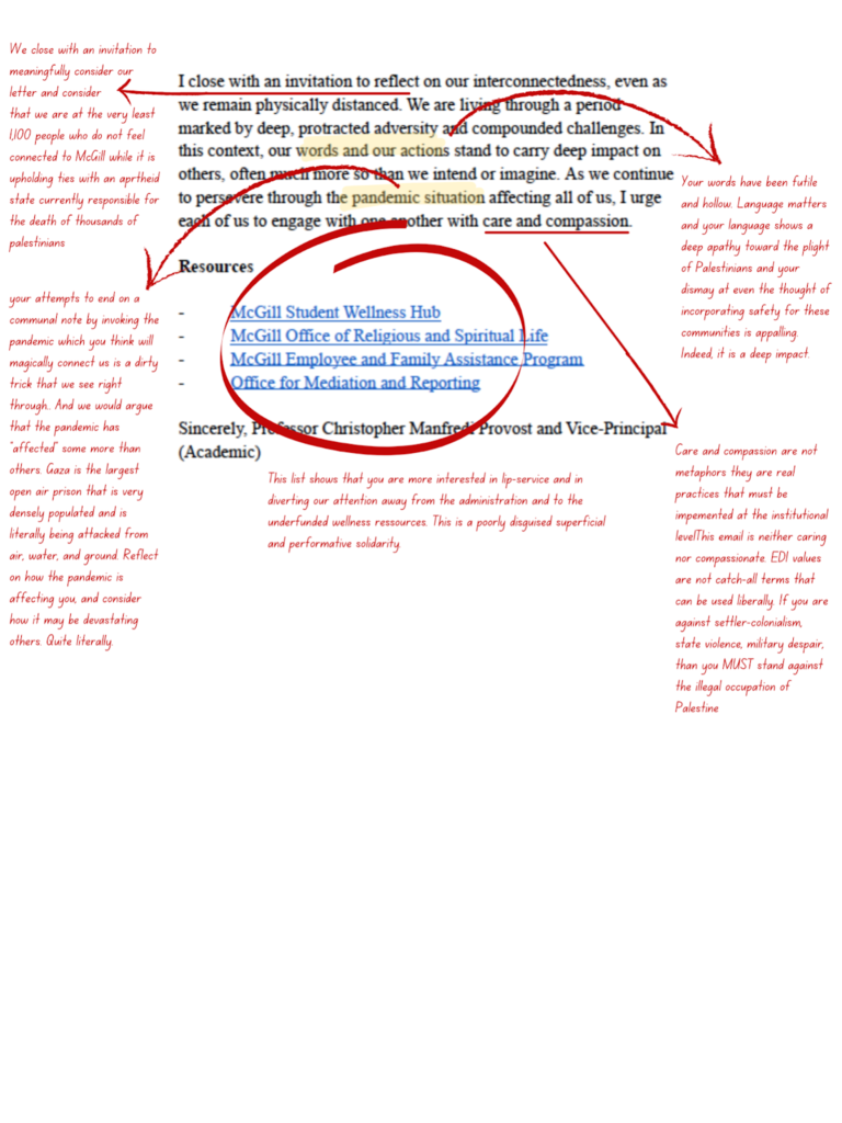 Official Statement by Organizers re: Provost and Vice-Principal ...